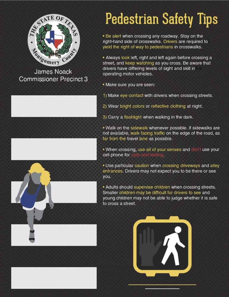 Commissioner Noack promotes pedestrian crosswalk safety - Hello Woodlands