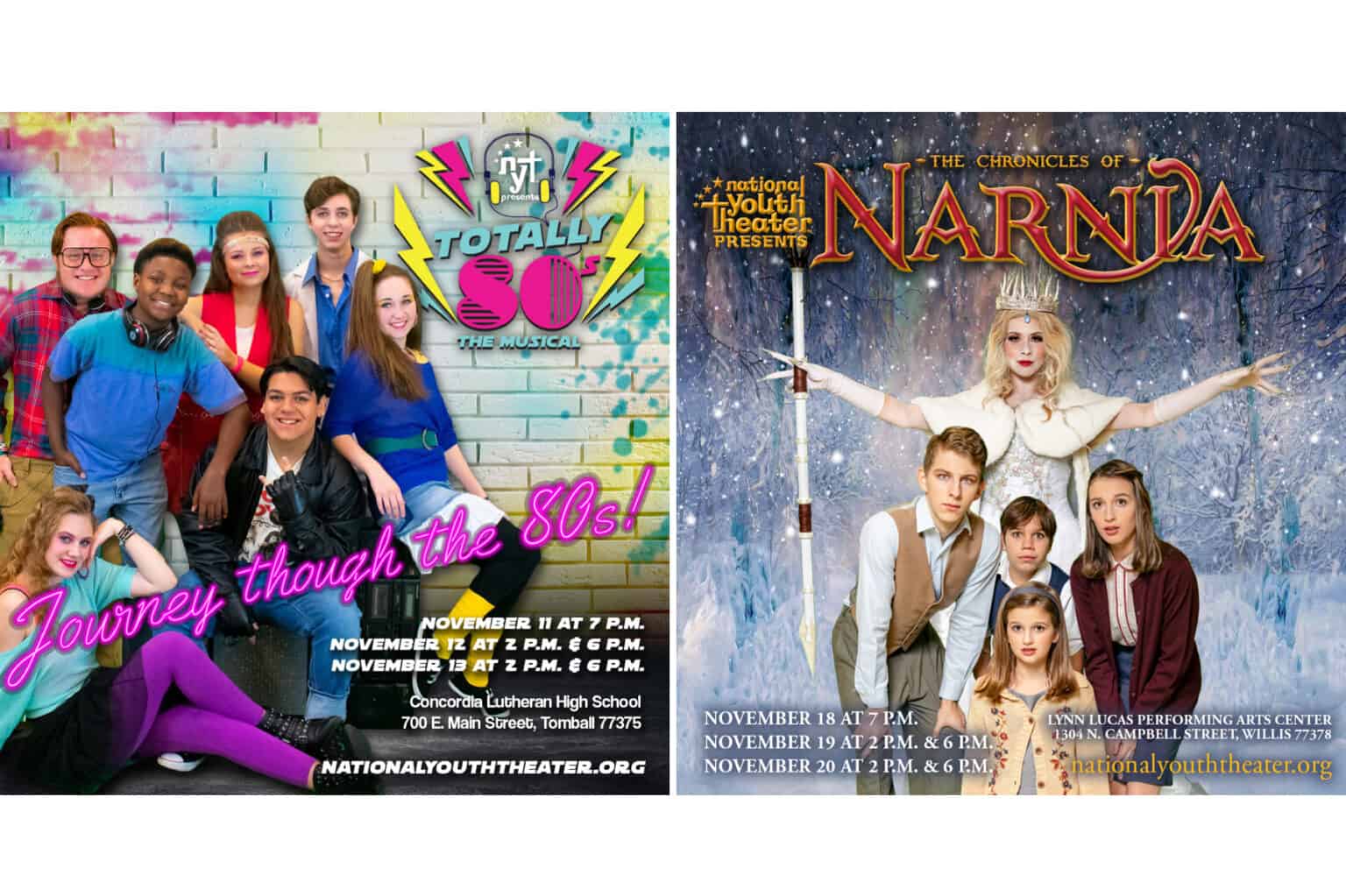 National Youth Theater Presents Totally 80s, The Musical and Narnia ...