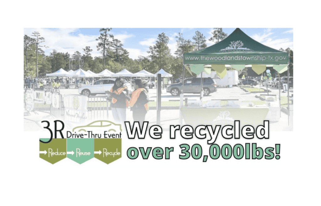 The Woodlands Township 3r Recycling Drive Thru Event - Hello Woodlands