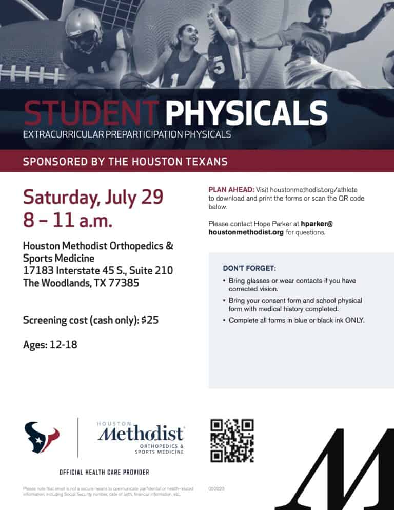 Houston Methodist Orthopedics & Sports Medicine Offers Student ...