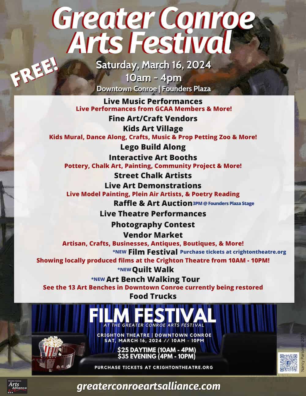 Greater Conroe Arts Festival to feature Film Festival on March 16 in ...