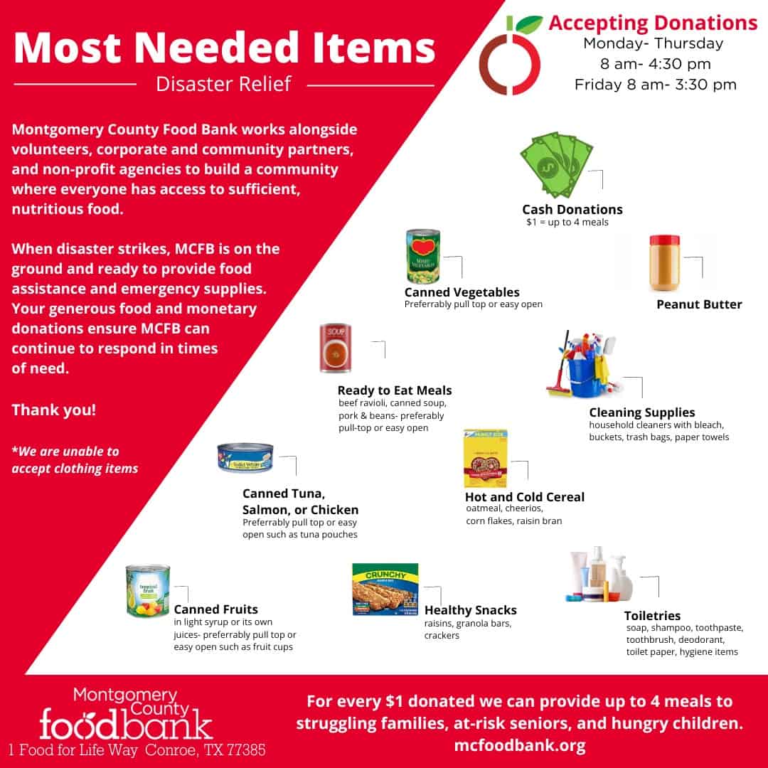 Social Media_Disaster Relief Items - Most Needed Items - Hello Woodlands