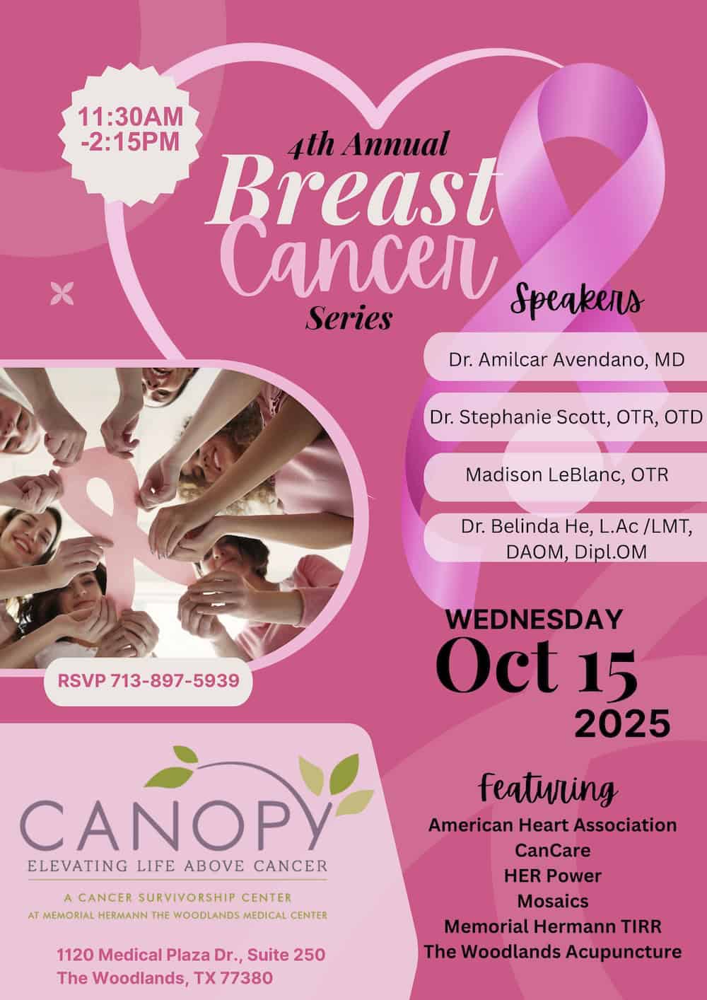 4th Annual Breast Cancer Series Canopy - Hello Woodlands