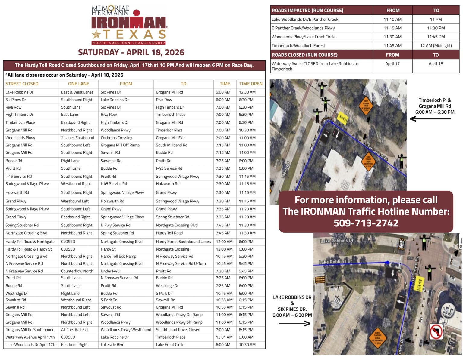 Traffic Impact of 2026 Memorial Hermann IRONMAN Texas in The Woodlands ...